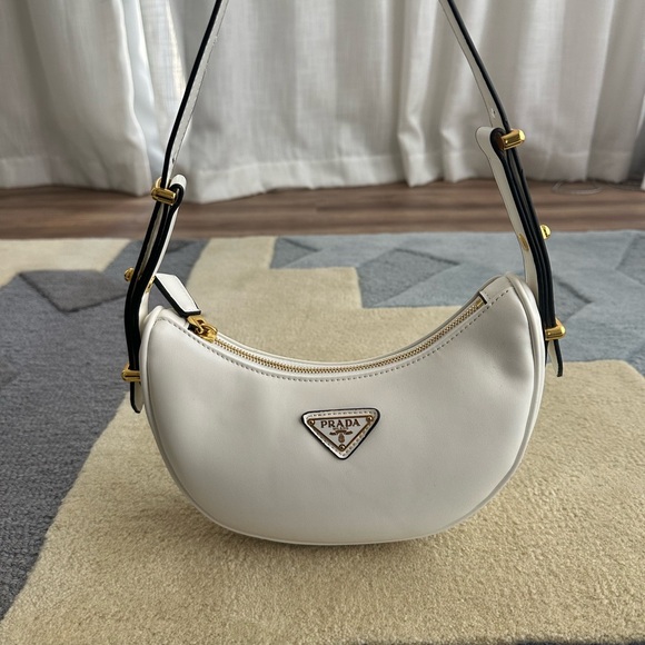Prada | Bags | Prada Arqu Shoulder Bag In White | Poshmark